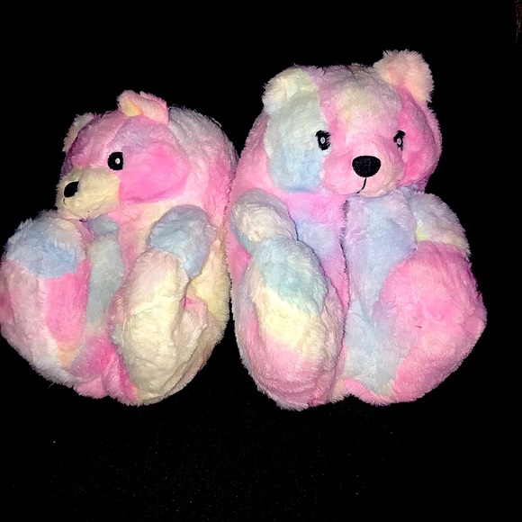 Shoes | Cotton Candy Teddy Bear Slides All Size Fits | Poshmark